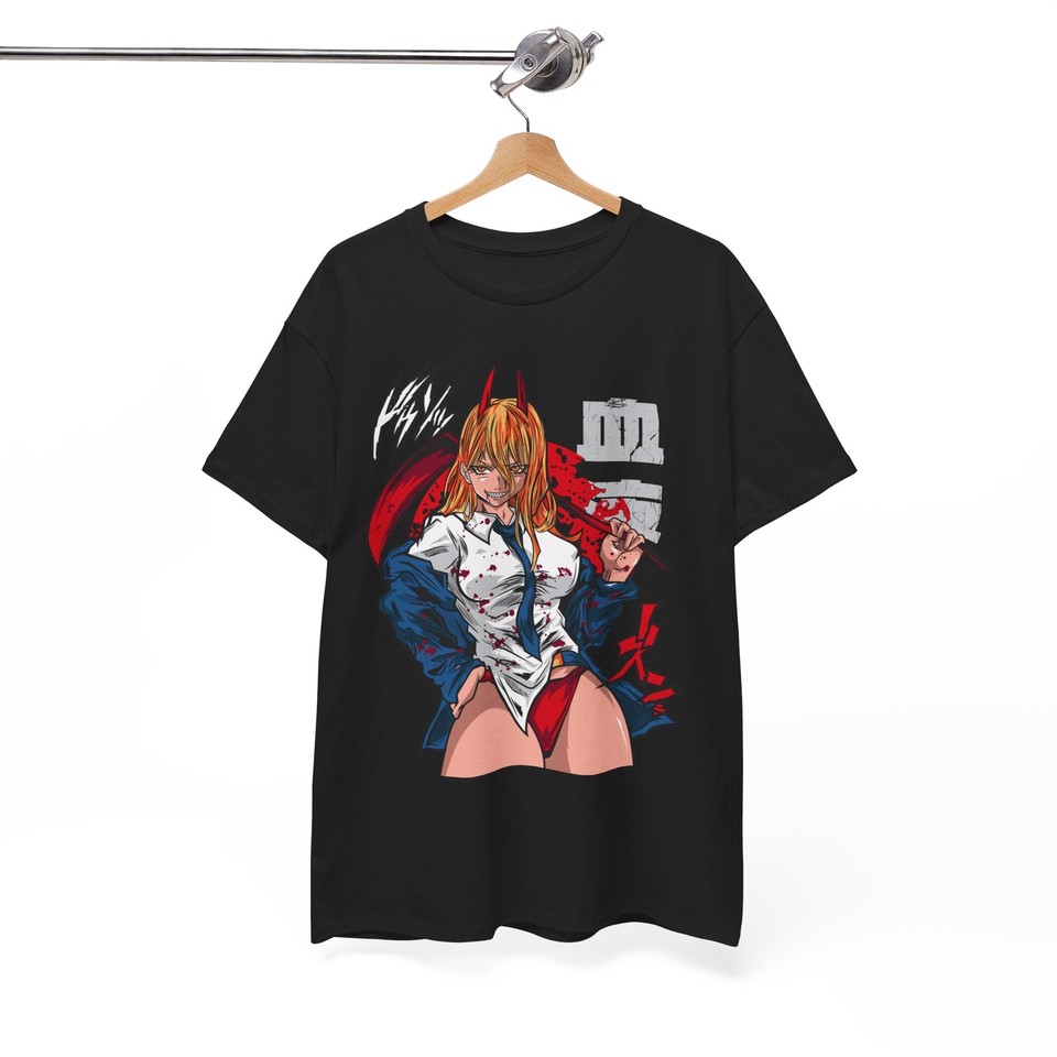 Power Waifu Ecchi Shirt Chainsaw Man Anime Tee T-Shirt Sexy Makima ...