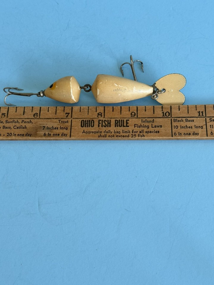 Vintage Fishing Lure Broken Back Whopper Stopper White c. 1950’s | eBay