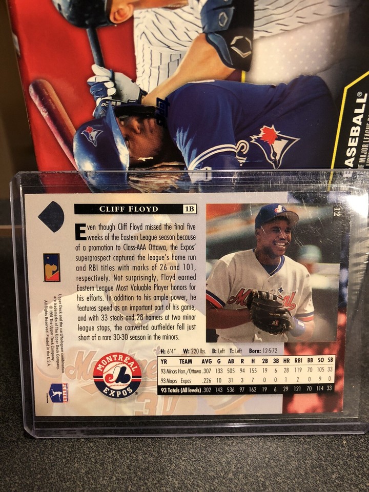 1994 UPPER DECK CLIFF FLOYD ROOKIE CARD MONTREAL EXPOS RC MLB | eBay