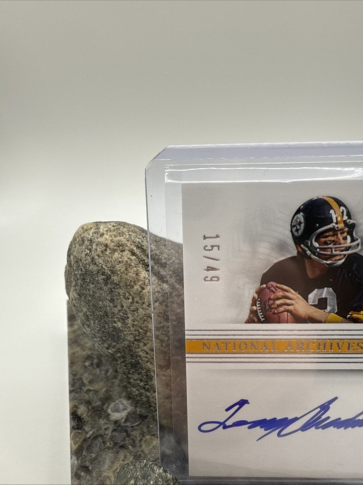 2022 Panini NATIONAL TREASURES AUTO Terry Bradshaw 15/49. On card ...