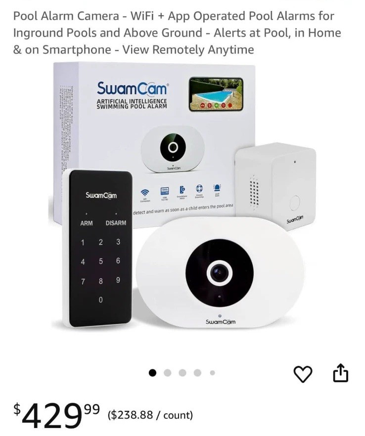 SwamCam Pool Alarm Swim AI Camera Drowning Prevention System for ...