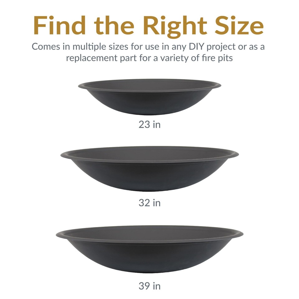 Sunnydaze Outdoor Fire Pit Bowl Replacement Insert for DIY Ring or ...