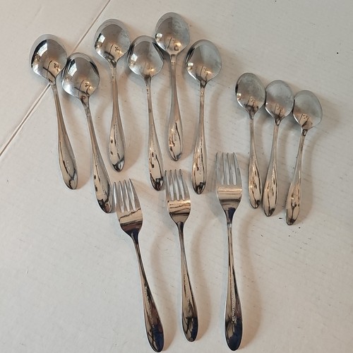 Hampton Silversmiths CONIFER Stainless Bevel Edge Silverware Flatware ...