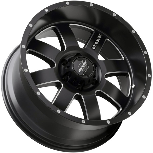(Set of 4) Pro Comp PA73 Trilogy 20x10 8x170 -18mm Black/Milled Wheels ...