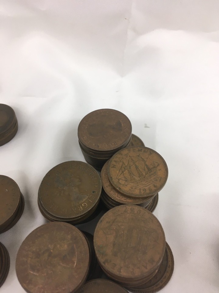 Job Lot 1 Kg British Copper Coins Farthing Halfpenny Thruppence ...
