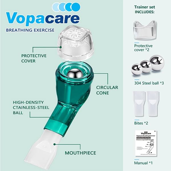Flutter Valve Breathing Exercise Device for Lungs, Mucus Removal & Lung ...