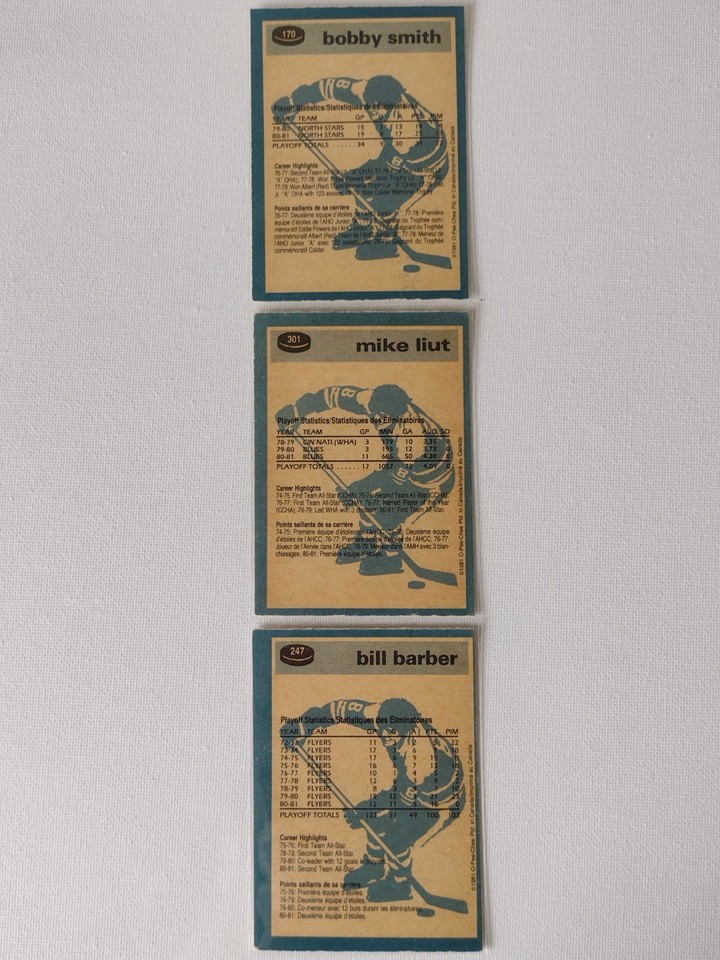 O-PEE-WEE Super Actions Bobby Smith, Mike Liut, Bill Barber | eBay