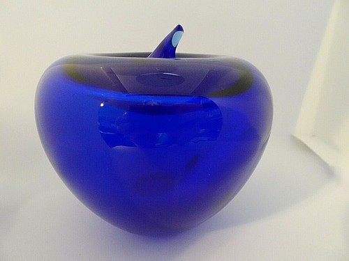 Vintage Large Pairpoint Glass Cobalt Blue Paperweight Figurine w/ Label ...