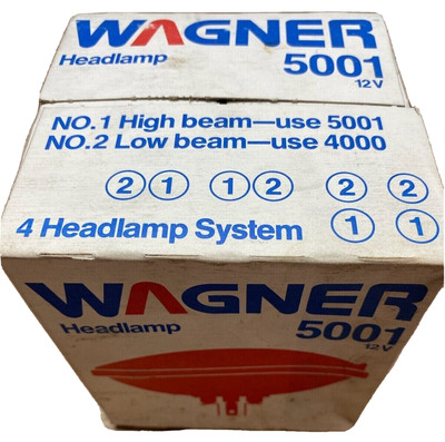 NOS Sealed Beam High Beam Vintage Wagner # 5001 Headlamp Headlight Bulb ...