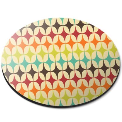 Round Mouse Mat Abstract Retro Geometric Pattern Vintage #52577 | eBay UK