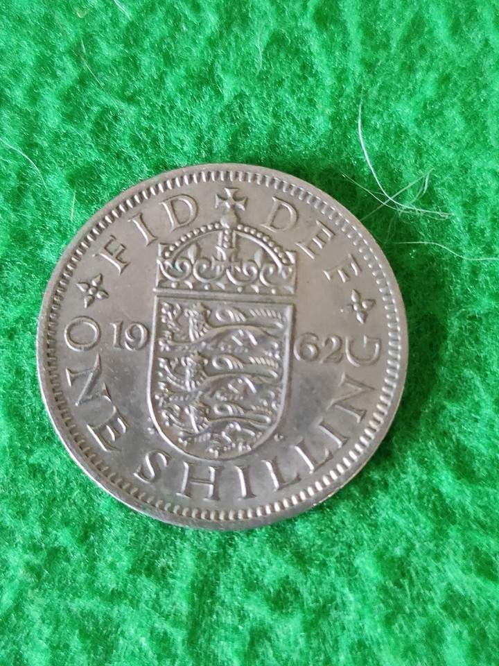 Great Britain One Shilling 1962 Coin Elizabeth II English Shield X2 ...