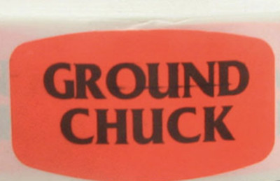 1000 each Ground Chuck Food Labels Fl Red Blk Stickers .625 x 1.25 | eBay