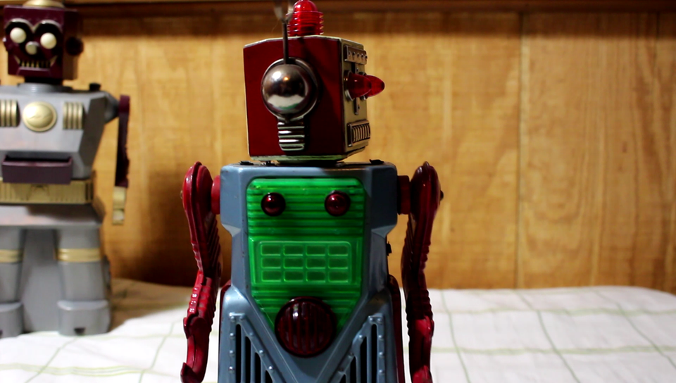 Radical Robot, Yoshiya, Japan, 1955 tin toy, Battery operated Tin Robot ...