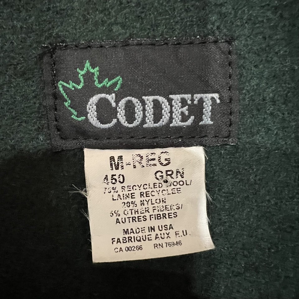 VTG Codet Canada Hunter Green Heavy Wool Button Shirt Jacket Size ...