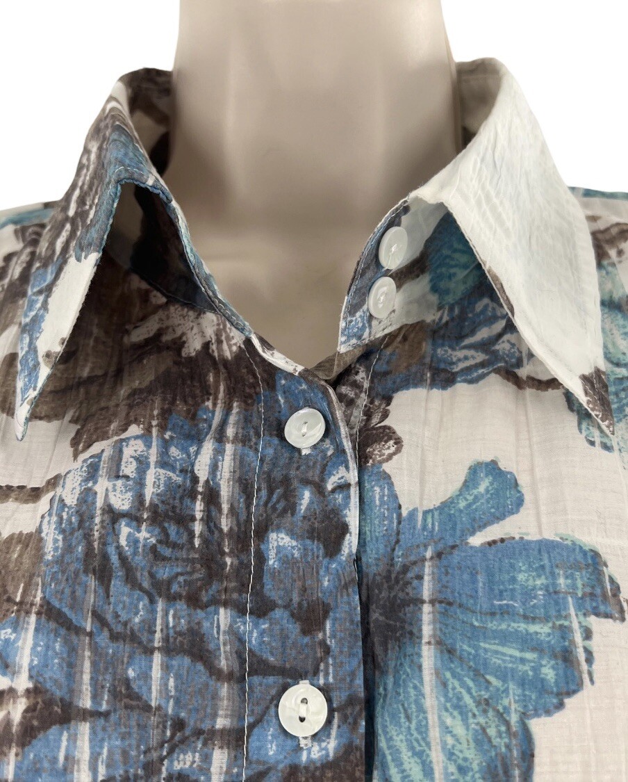 Mark Shale Women's Long Sleeve Floral Print Button Up Cotton Blend ...