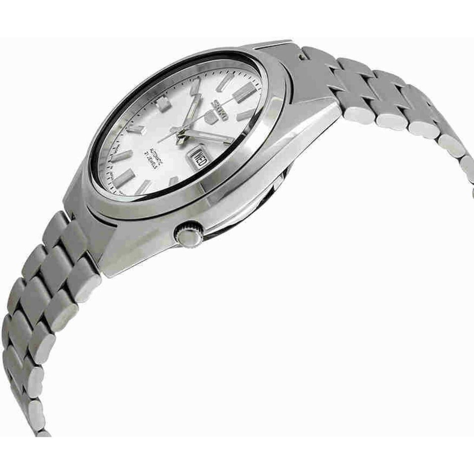 Seiko Men's Watch Series 5 Power Reserve Silver Dial Steel Bracelet ...