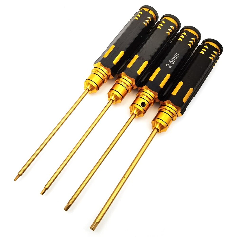 4pcs Titanium Alloy Hex Driver Set Yellow Titanium Alloy Screwdriver ...