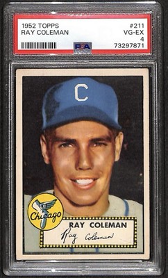 1952 Topps Ray Coleman #211 PSA 4 VG-EX Chicago White Sox | eBay