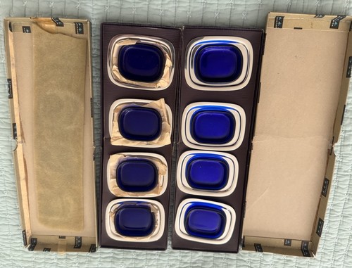 Lundtofte Denmark Cobalt Blue Salt Servers/Canape Dishes Vintage Set Of ...