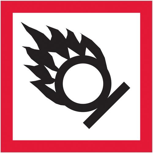 Tape Logic Pictogram Labels, Flame Over Circle, 1" x 1", Black/Red ...