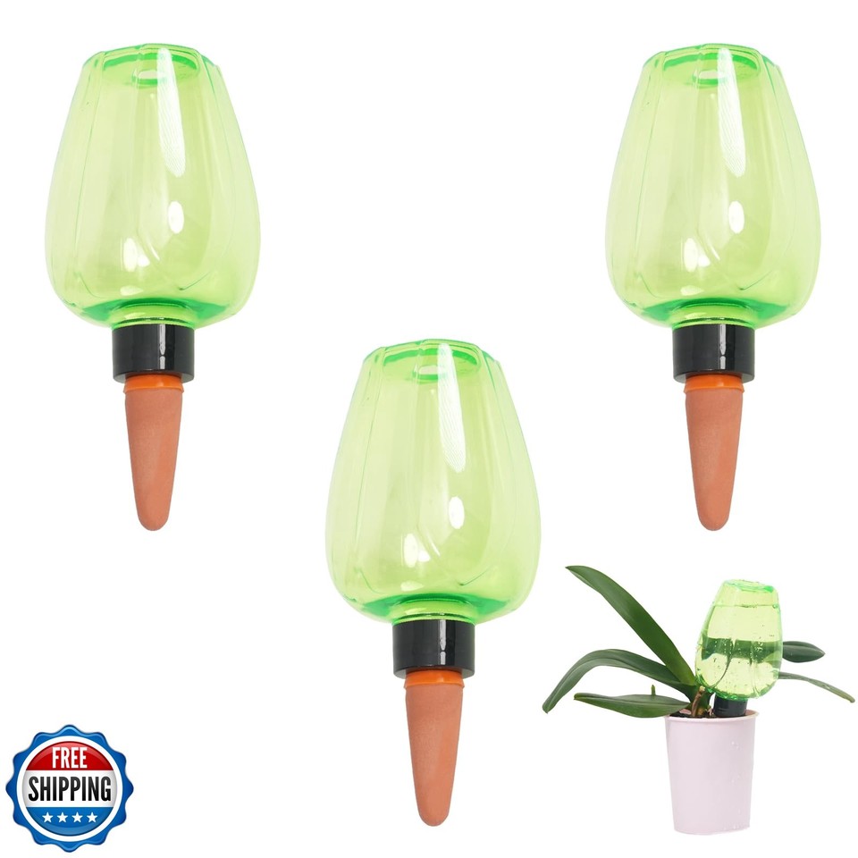 GEWOSI 3pcs Plant Self Watering Globes, Plastic Water Bulbs Top Fill ...
