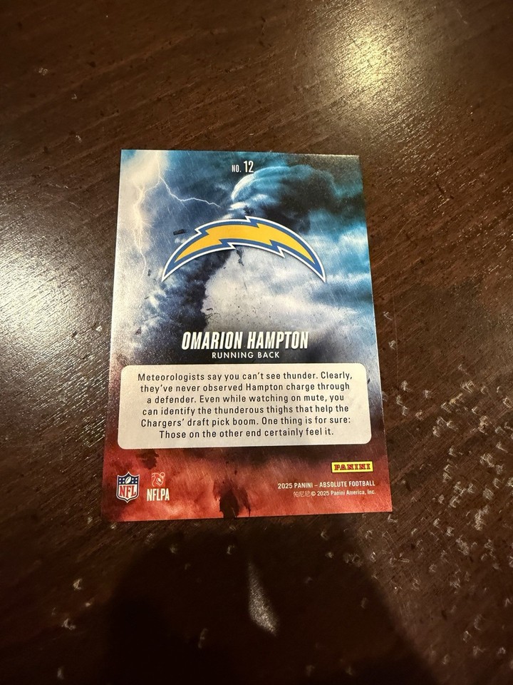 2025 Panini Absolute - By Storm Omarion Hampton #12 (RC) | eBay