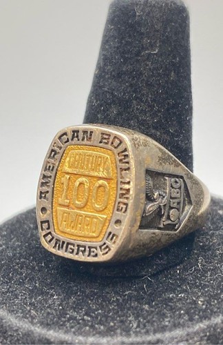 Keepsake 925 14K Gold American Bowling Congress Century 100 Award Size ...