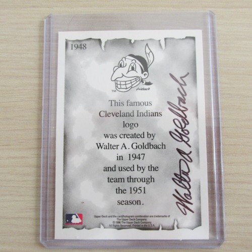 CLEVELAND INDIANS "CHIEF WAHOO" 1948 WORLD SERIES Signed Walter ...