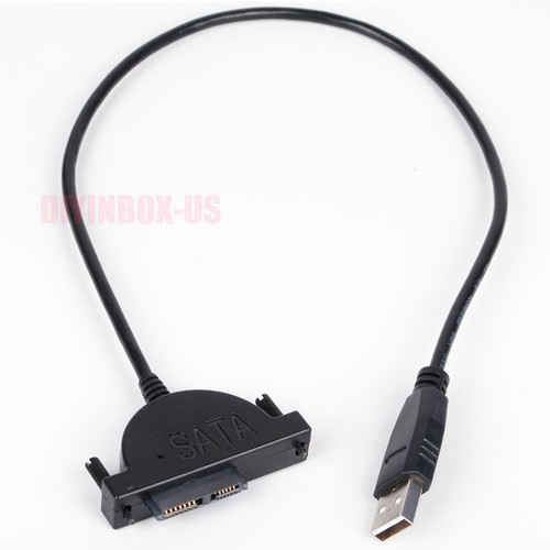 SATA Slimline to USB 2.0 Adapter Cable for Laptop CD DVD Rom Drive 7+6 ...