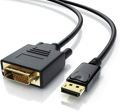 2m DisplayPort Display Port DP to DVI-D 24+1 Male Digital Video Cable ...