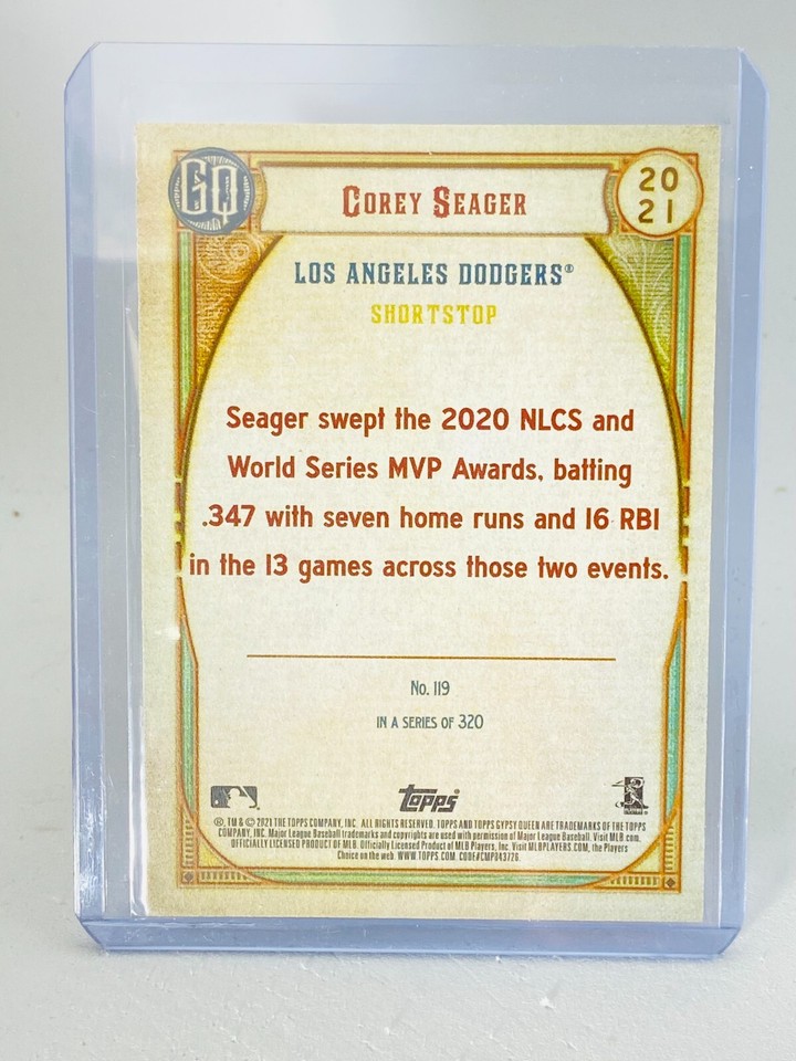 2021 Topps Gypsy Queen Corey Seager Team Script Font Swap SP #119 | eBay