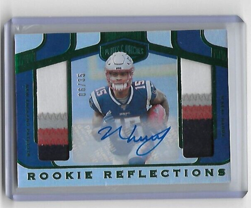 2019 Panini Plates & Patches Rookie Patch Auto Green /35 N'Keal Harry # ...
