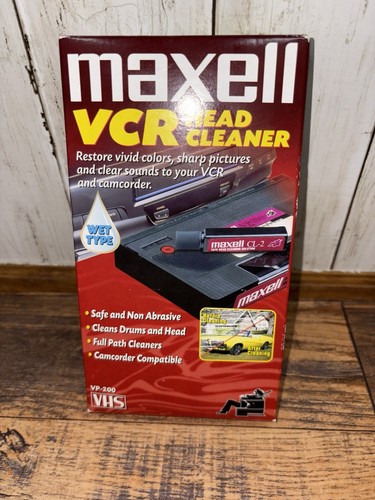 Maxell VCR Head Cleaner VP-200 (WetType) -- (For Cleaning VHS Players ...