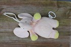 Carters Prestige Elephant Musical Crib Pull Plush Pink Yellow Tusks 12 ...