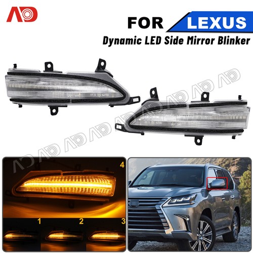 For Lexus GX460 LX570 Clear LED Front Side Mirror Turn Signal Lamp ...