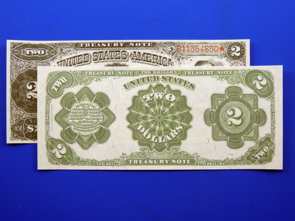 Reproduction $2 1891 Treasury Note US Paper Money Currency Copy | eBay