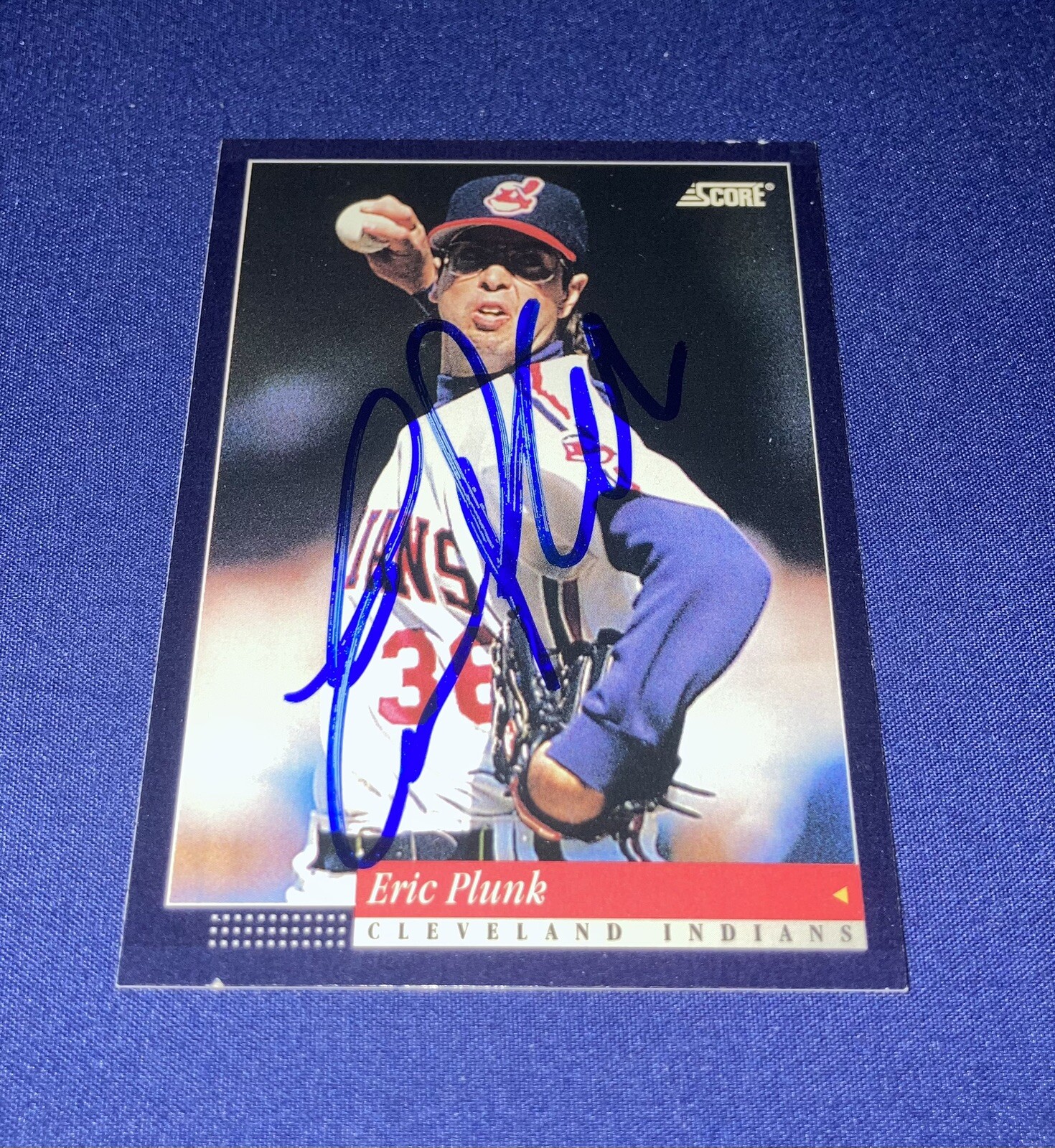 ERIC PLUNK SIGNED 1993 SCORE #131 CARD CLEVELAND INDIANS IP AUTO | eBay