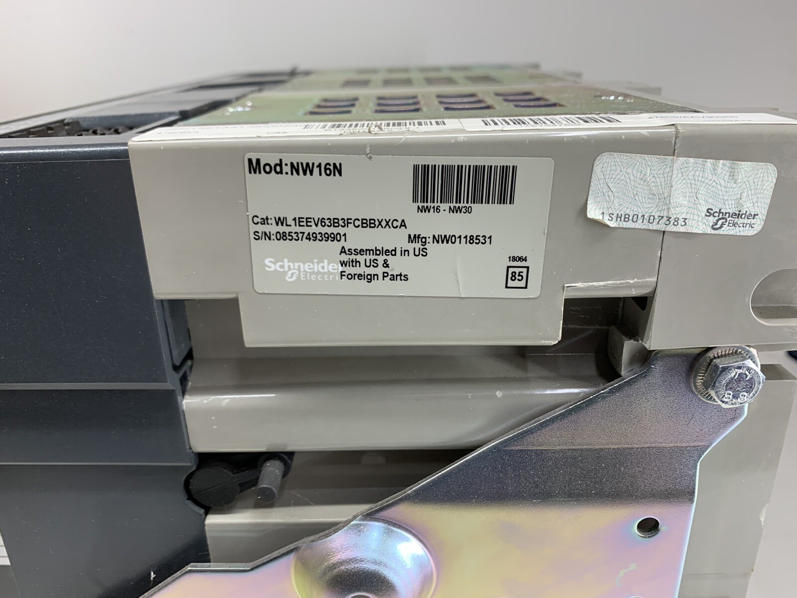 NW16N Square D 1600 Amp 600V EO/DO Circuit Breaker WL1EEV63A3FCBBXXCA ...