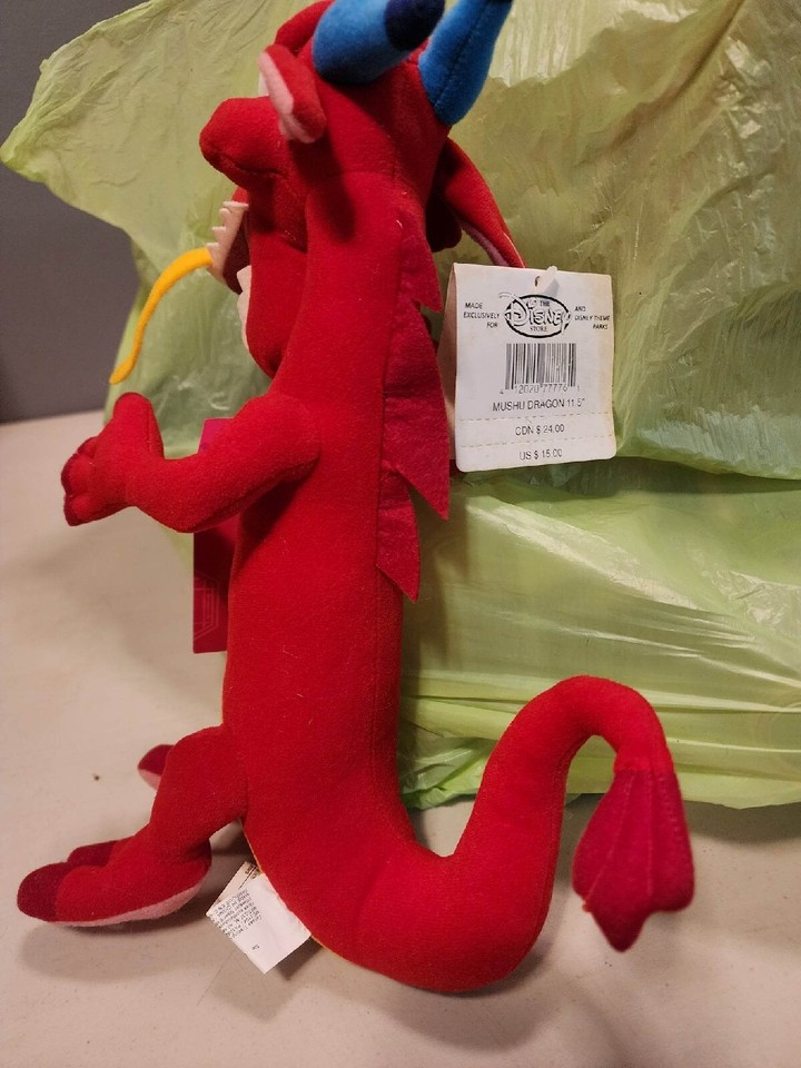 Vintage 1990’s Disney Store Mushu from Mulan Mini Bean Plush Toy ...