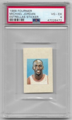 1988 Fournier Michael Jordan Estrellas Sticker PSA 4 | eBay