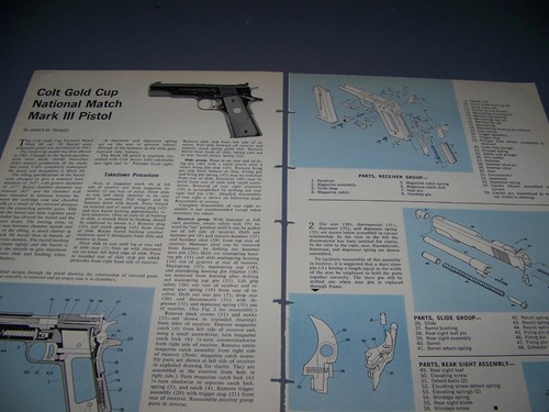 COLT GOLD NATIONAL MATCH MK.III PISTOL..HISTORY/EXPLODED VIEW..RARE ...
