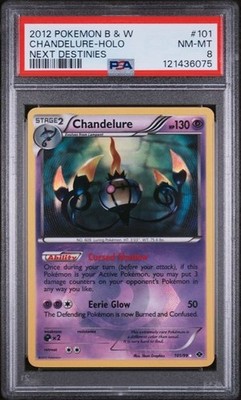 Pokemon Chandelure Holo Secret Shiny 2012 Next Destinies #101 PSA 8 ...