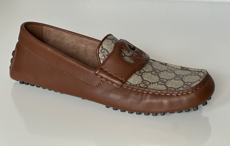 Gucci Men’s Leather GG Driver Loafers Shoes Brown 9 US (8.5 Gucci ...