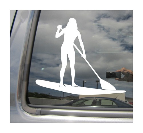 Lady Stand Up Paddle Board SUP - Girl Wahine - Window Vinyl Decal ...