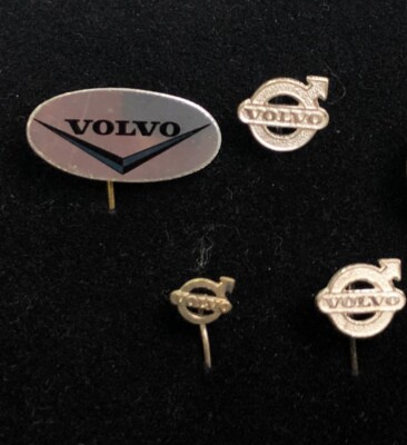 LOT 4 x VOLVO VINTAGE SUIT LAPEL JACKET PINS BADGES CAR EMBLEM CLASSIC ...