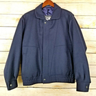 Vintage DASH Mens Size 38 90s Navy Blue Wool Coat Winter Bomber Varsity ...