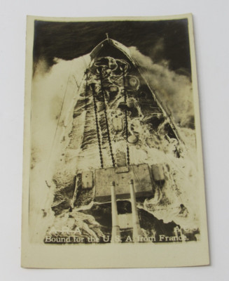 WWI U.S. Navy Battleship Returning from France RPPC Postcard c1918 ARA ...
