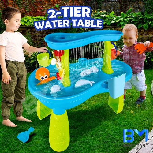 Sand and Water Table Waterfall Sandpit Toys Play Set Kids Outdoor Beach ...
