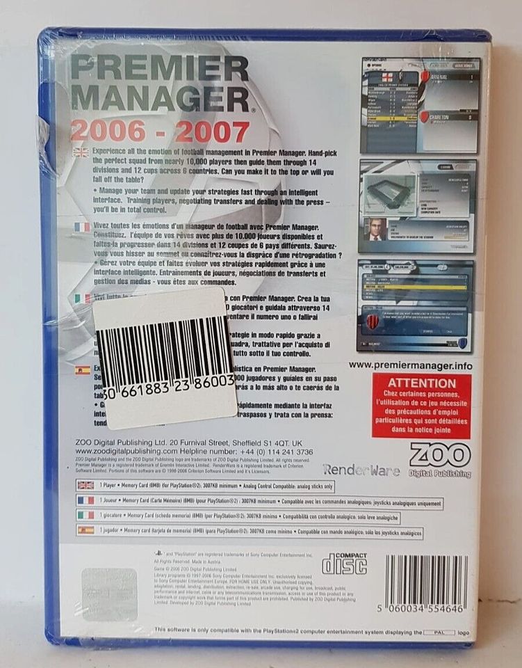 Premier Manager 2006/2007 - PLAYSTATION 2 PS2 New Sealed | eBay
