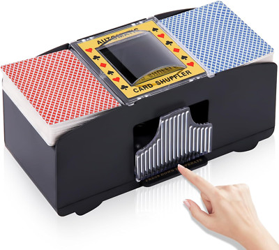 Automatic Card Shuffler 1-2 Decks, Battery-Operated Electric Shuffler ...
